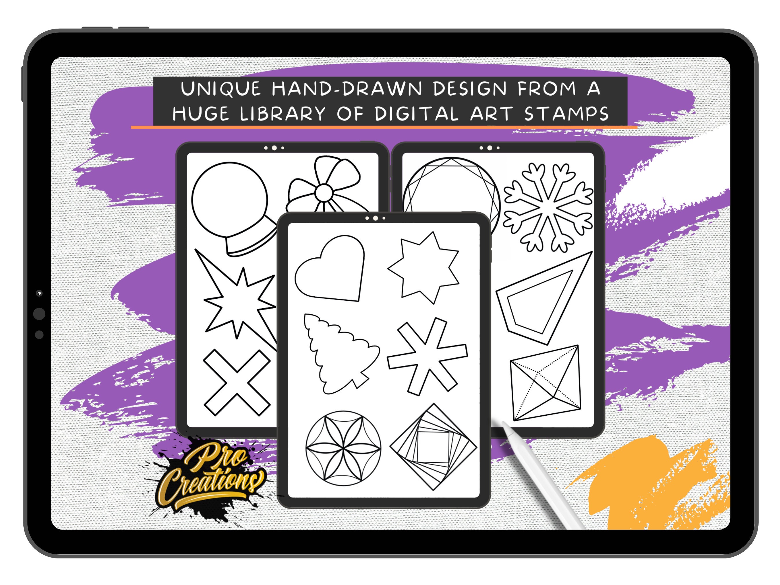 120 Basic Shapes Procreate Brush Set: Tattoo Stencil Stamps (digital ...