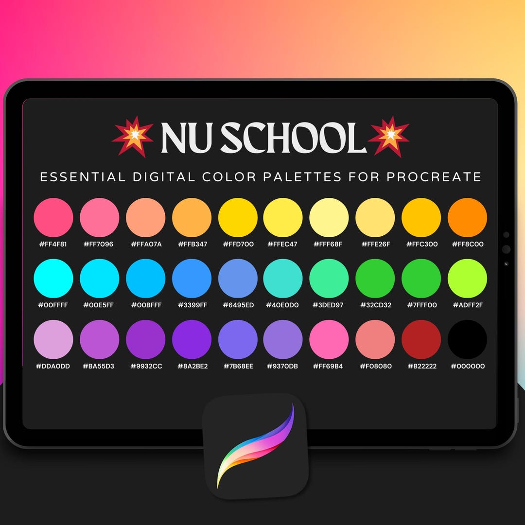Nu School Tattoo Colour Palette for Procreate – Bright Ink Swatches ...