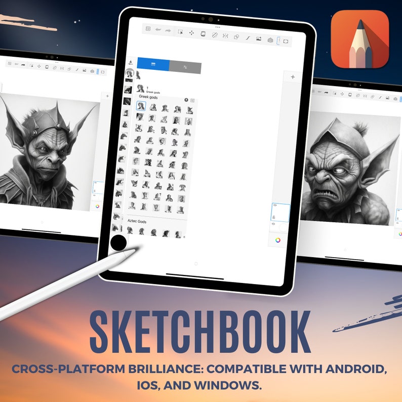 100 Greek Gods Procreate Brush Stamps Tattoo Designs Digital Art ...