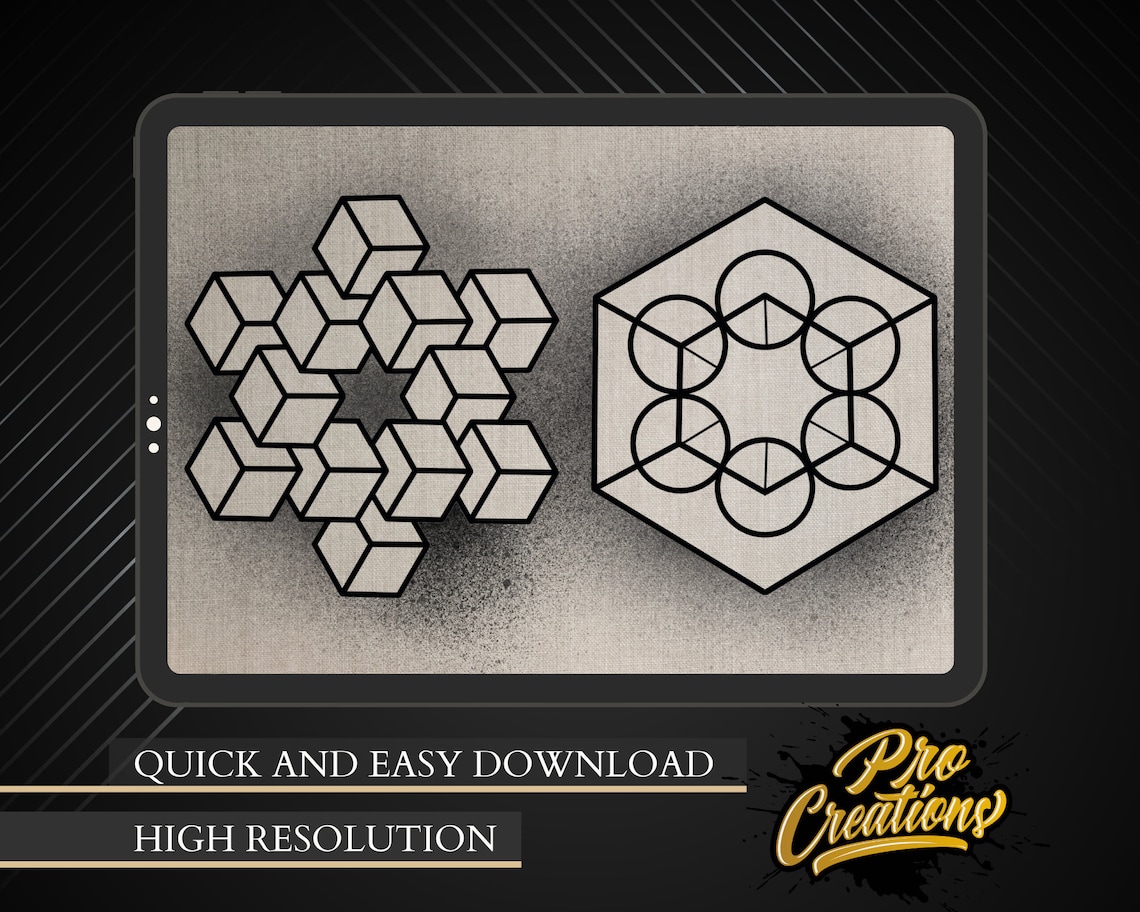 100 Geometric Brushes Procreate Brush Set Geometric Tattoo - Etsy