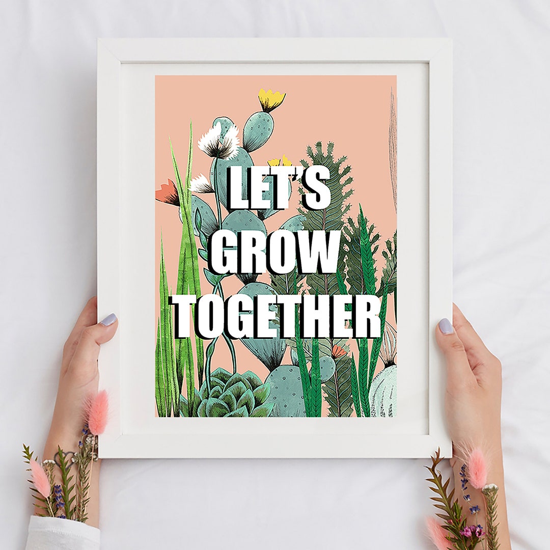 Cactus Illustration, Slogan Print, Affirmation Print, Succulent, A ...