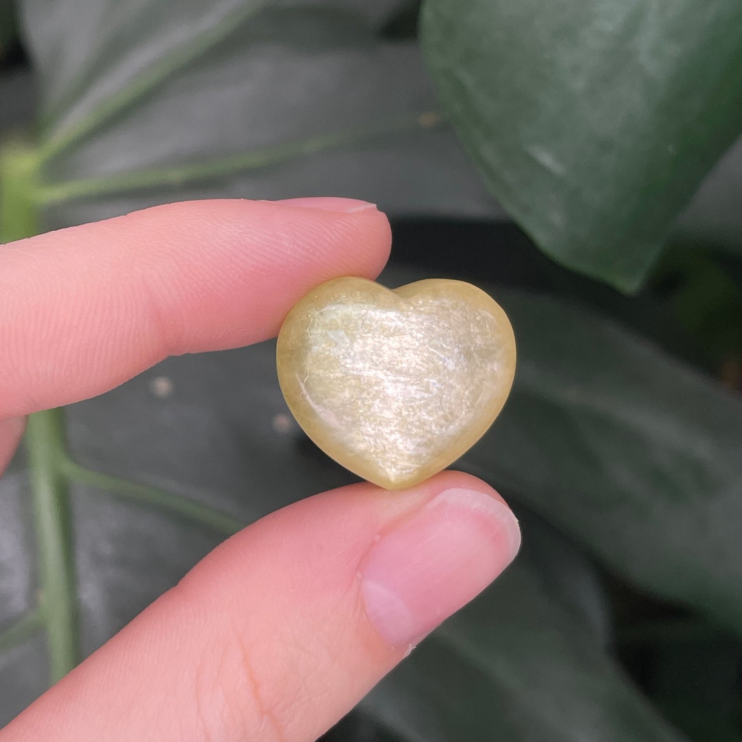 MINI Golden Lepidolite Heart Flashy Golden Lepidolite Crystal Heart ...