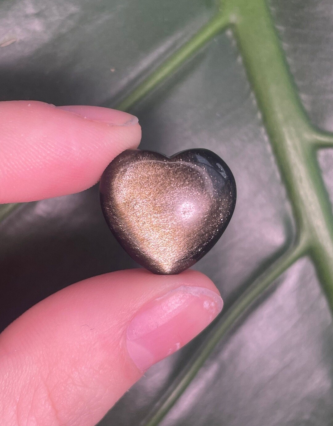 MINI Gold Sheen Obsidian Heart Small Flashy Gold Obsidian Heart ...