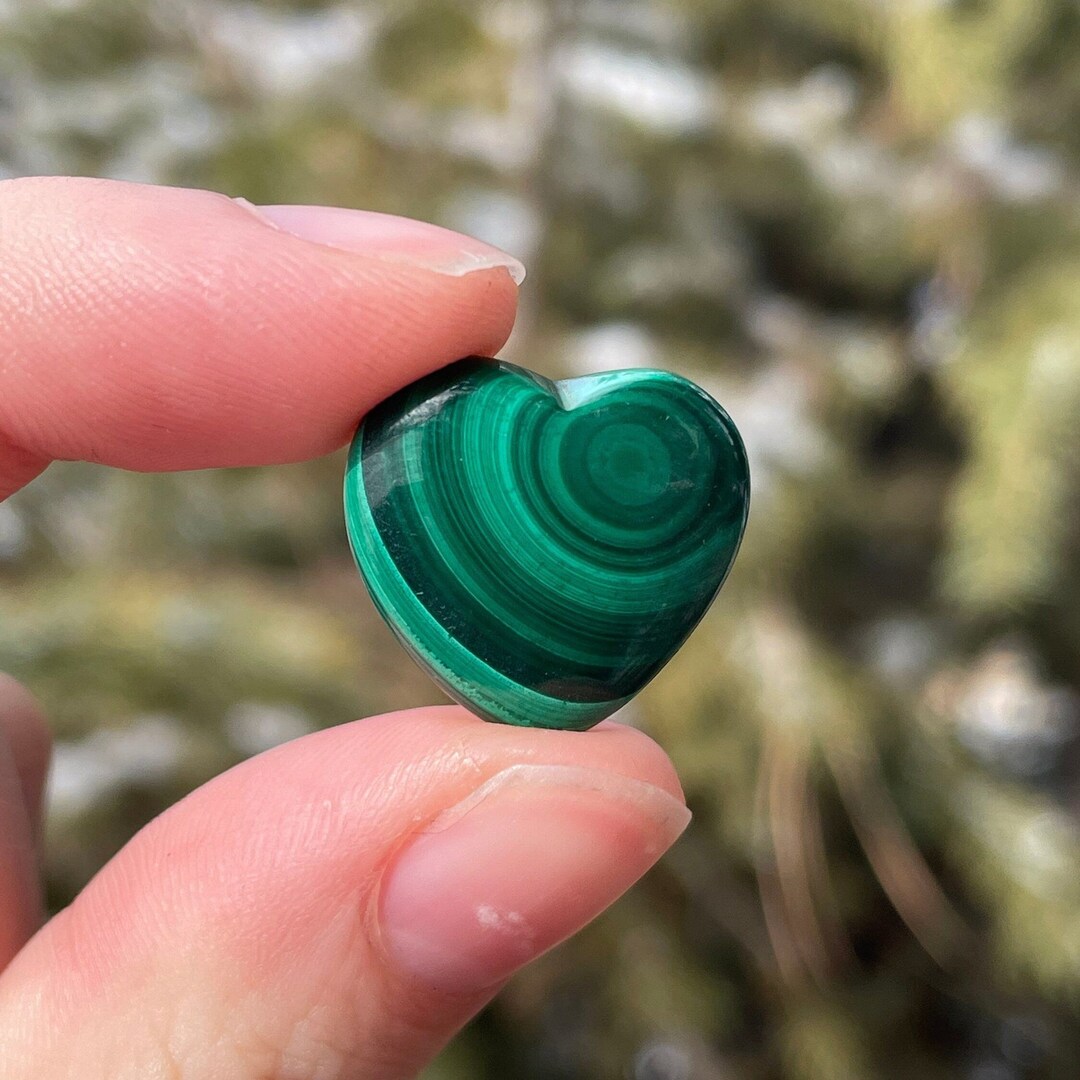 MINI Malachite Heart Small Malachite Crystal Heart Polished Malachite ...