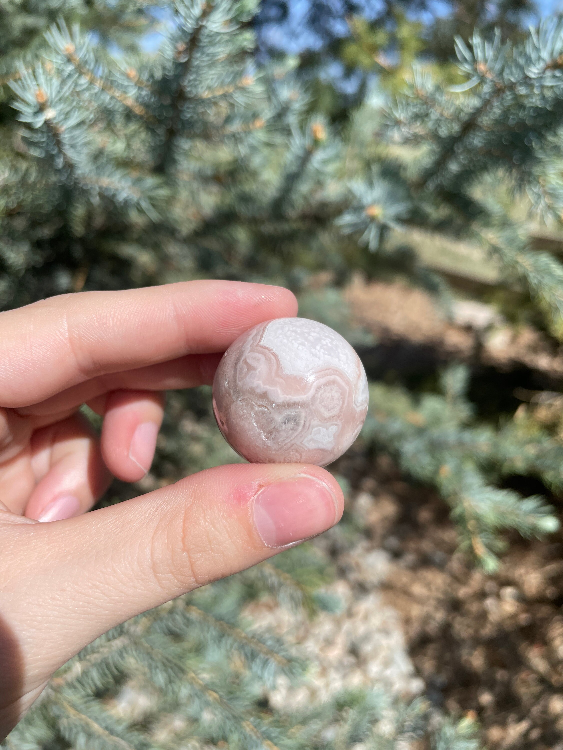Mini Flower Agate Spheres Small Pink Flower Agate Crystal - Etsy