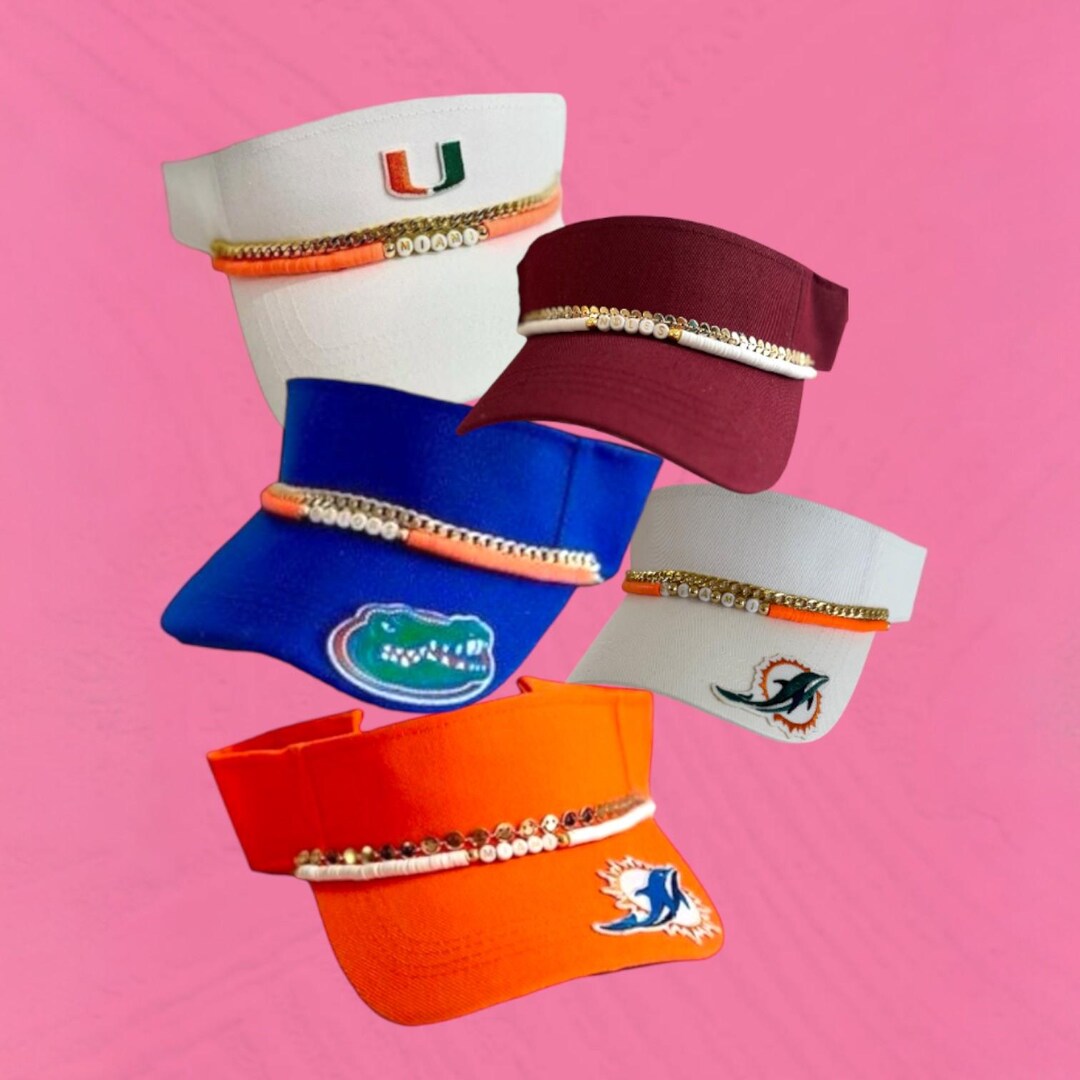 College Team Visor: Beaded Gameday Hat With Patch - Etsy