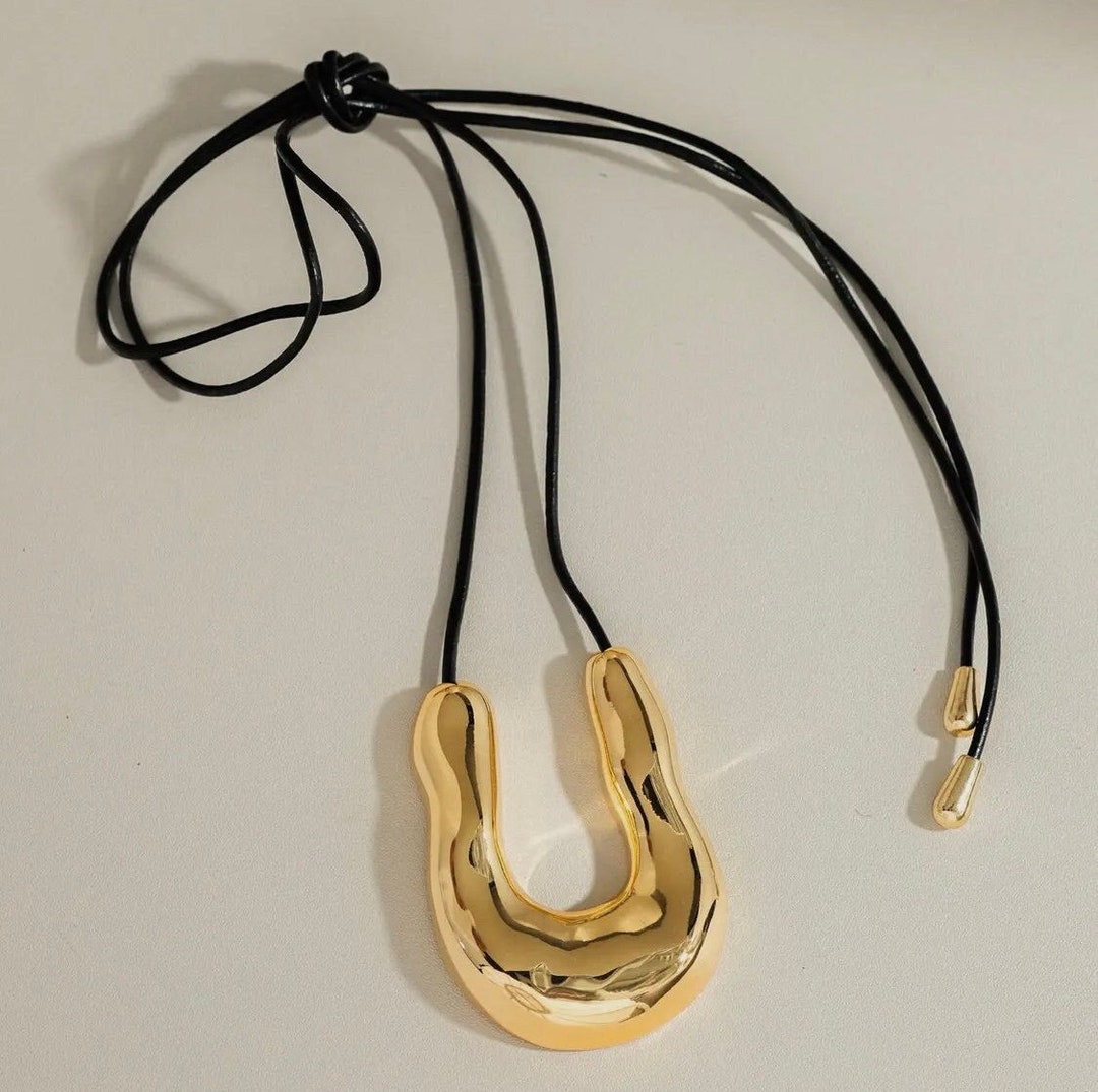 Western Necklace 18k Gold Plated Horseshoe Necklace Horseshoe Choker ...