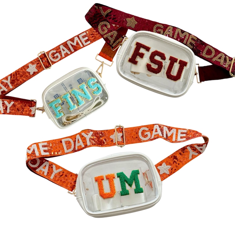 Custom Game Day Clear Fanny Pack: Personalized Sequin Crossbody Bag - Etsy