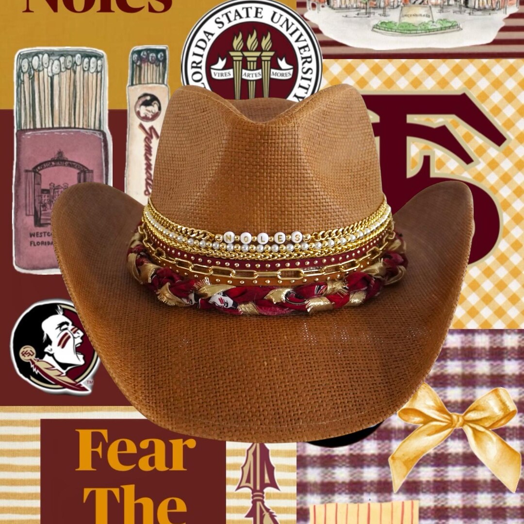 Florida Game Day Garnet and Gold Cowboy Hat: College Spirit Cowgirl Hat ...