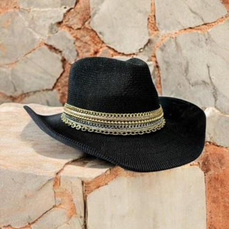 Black Straw Cowboy Hat - Etsy