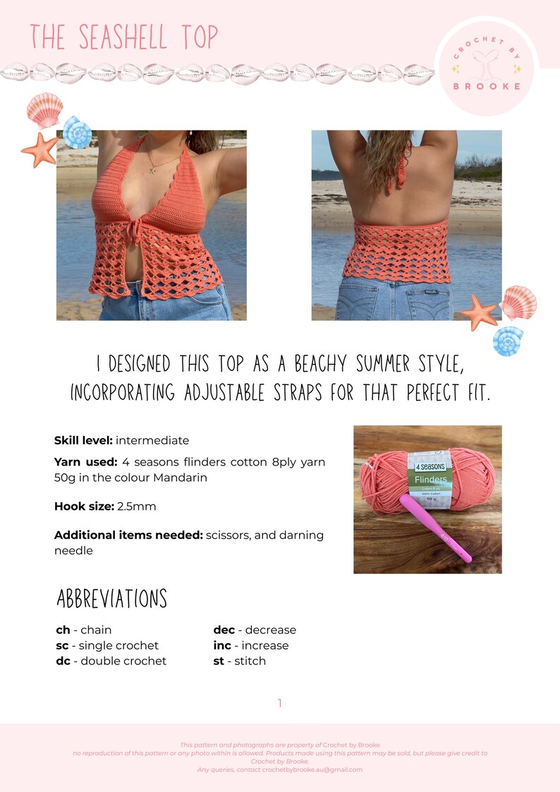 Seashell Crochet Top Pattern - Etsy