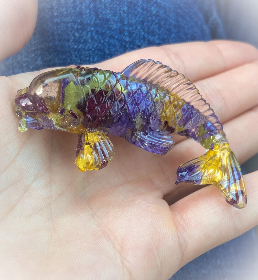 Funeral Flower Keepsake Miniature Koi Fish, Memorial Service Keepsake ...
