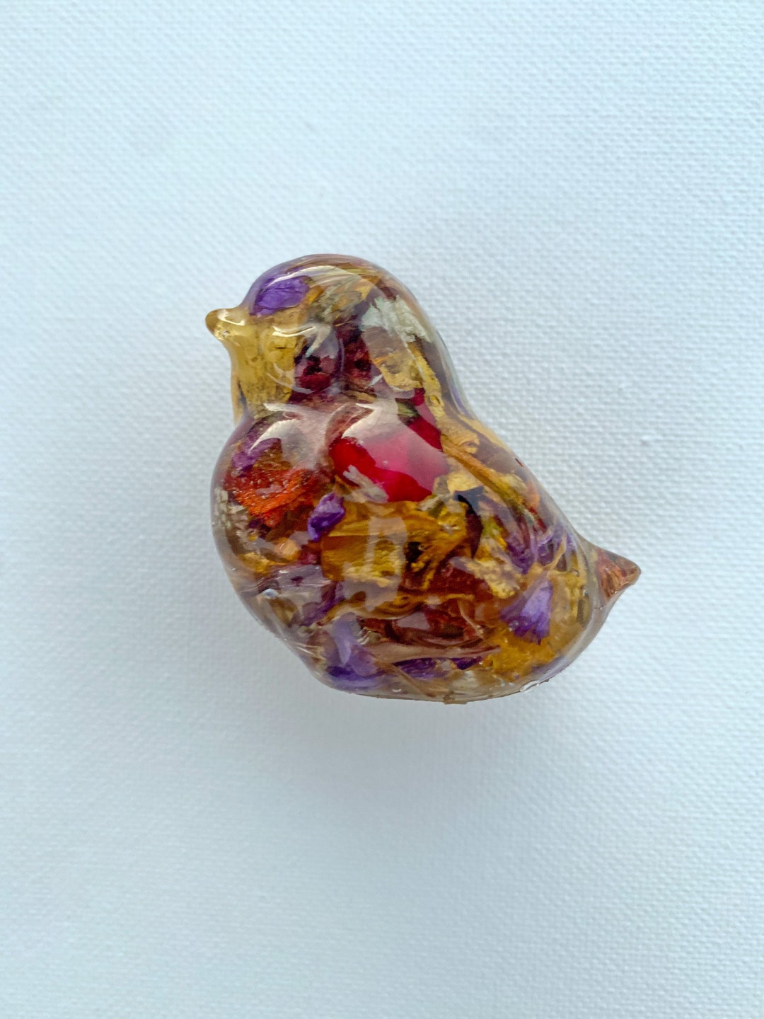 Funeral Flower Resin Bird: Memorial Keepsake Songbird - Etsy