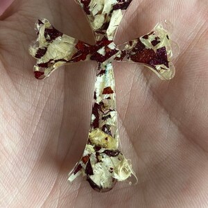 Funeral Flower Petal Memorial Cross | Epoxy Memorial Flower Keepsake ...