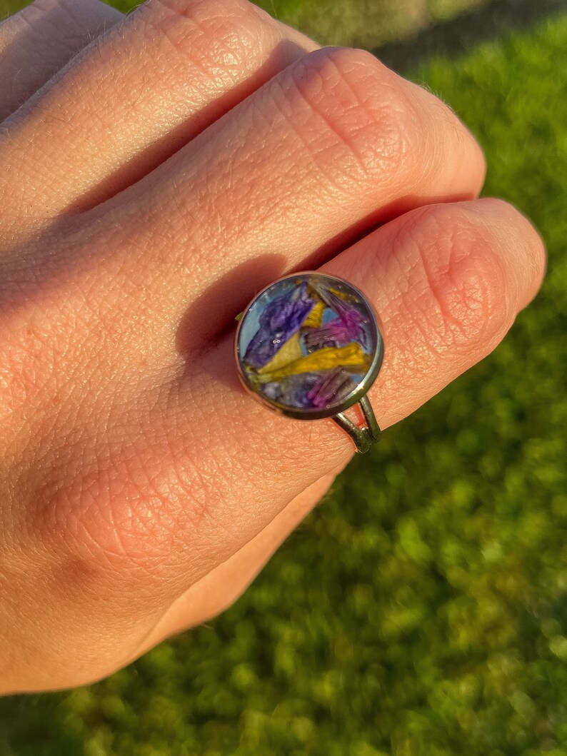 Funeral Flower Epoxy Ring Memorial Ring Sympathy Gift - Etsy