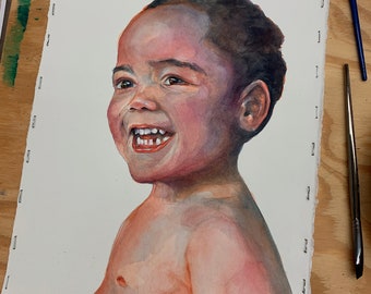 Custom Single Color Portrait in 12 X 9 - Etsy