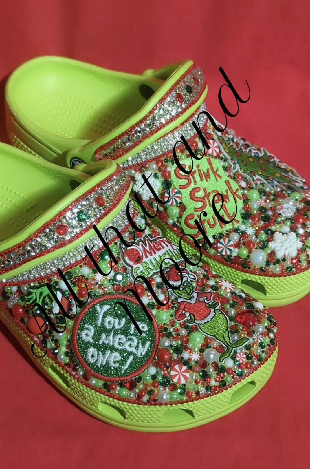Grinch Holiday Bling Crocs - Etsy