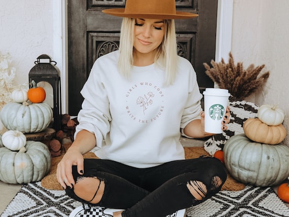 Girls Who Code Write the Future Sweatshirt Women in Tech - Etsy