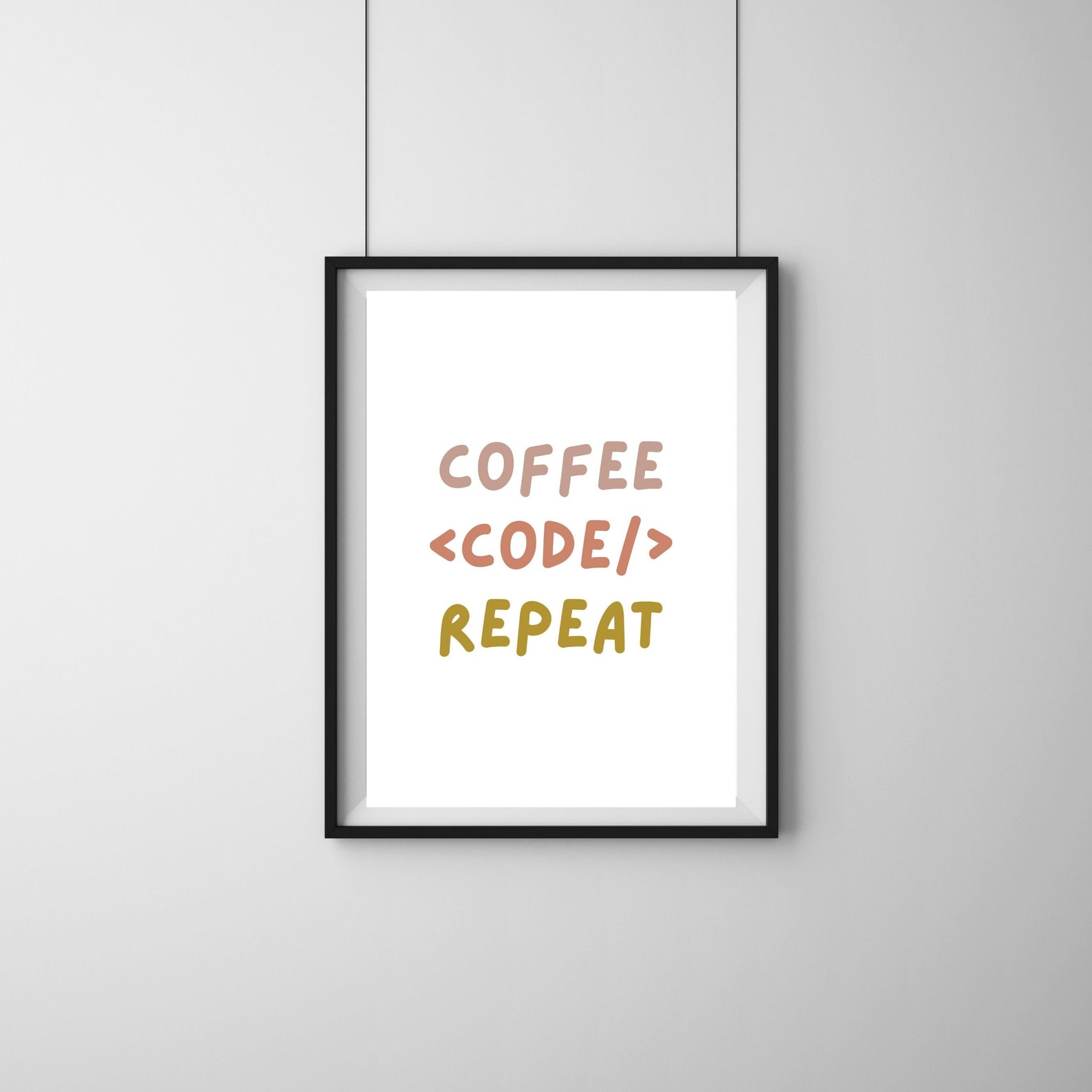 Coffee Code Repeat Print- Software Engineer Office Decor- Women in Tech ...