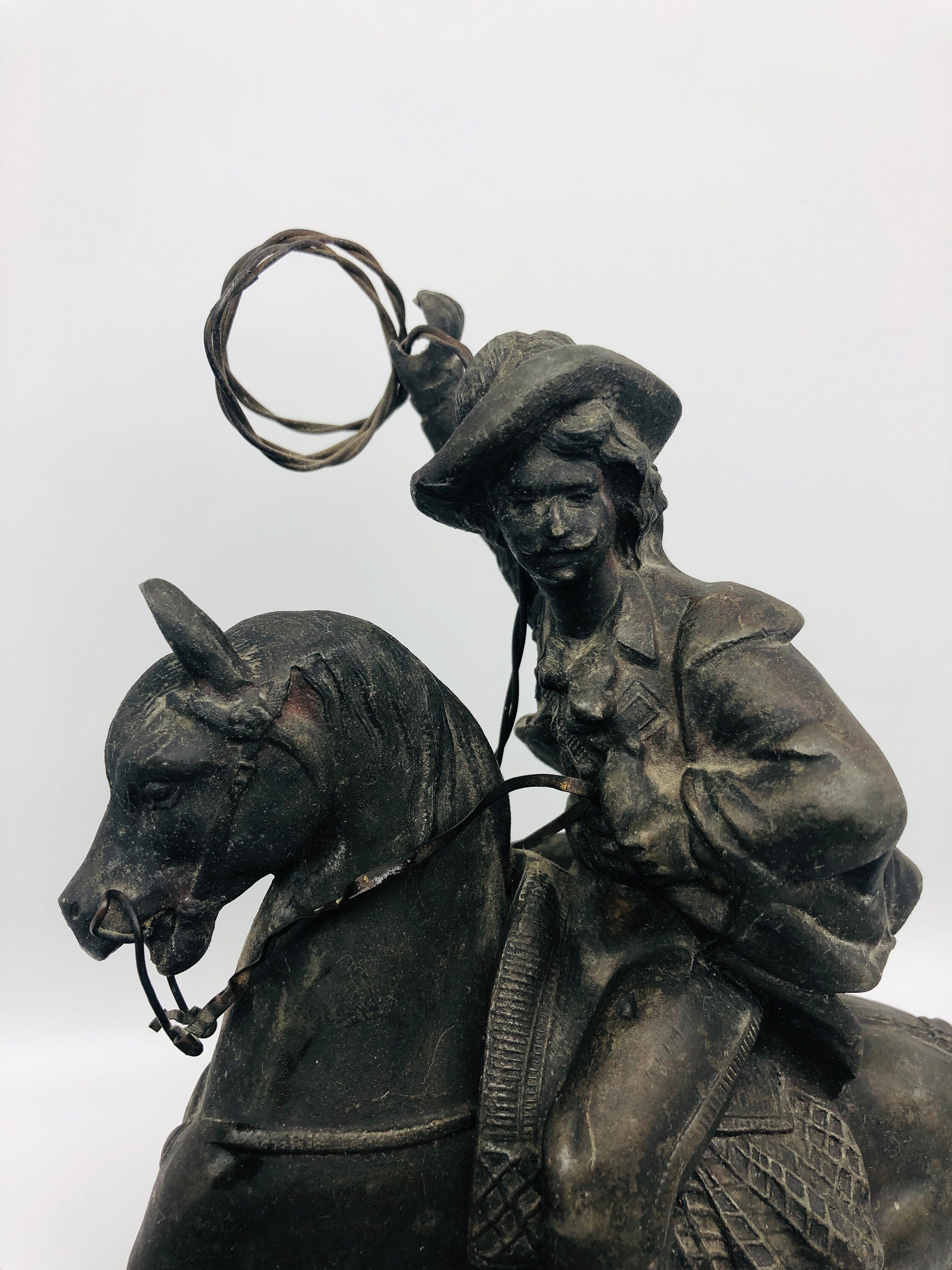 Antique Buffalo Bill Cody Wild West Statue, Cast Metal Spelter Statue ...