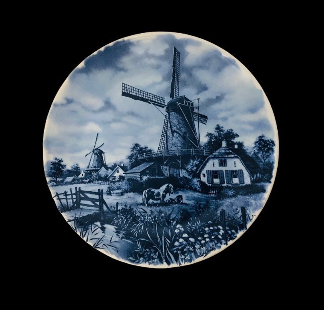 Delft Holland Plates PAIR of Delft Blauw Collector Plates Farm Scene ...