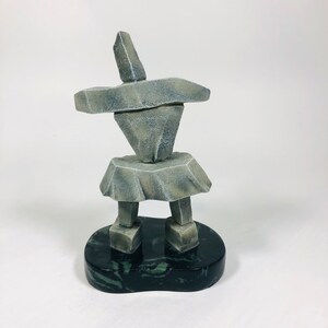 Vintage Inukshuk Stone on Green Marble Base, 6 Inches - Etsy