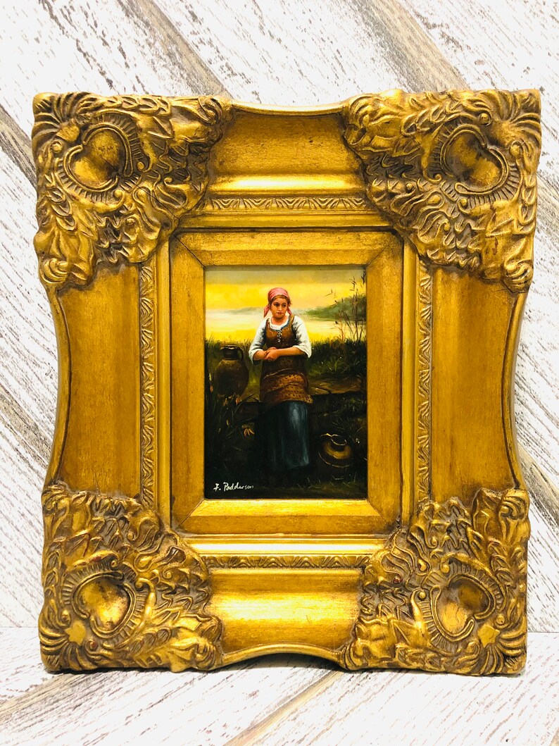 Gold Frame Oil Painting on Board Antique Ornate Wood Frame - Etsy