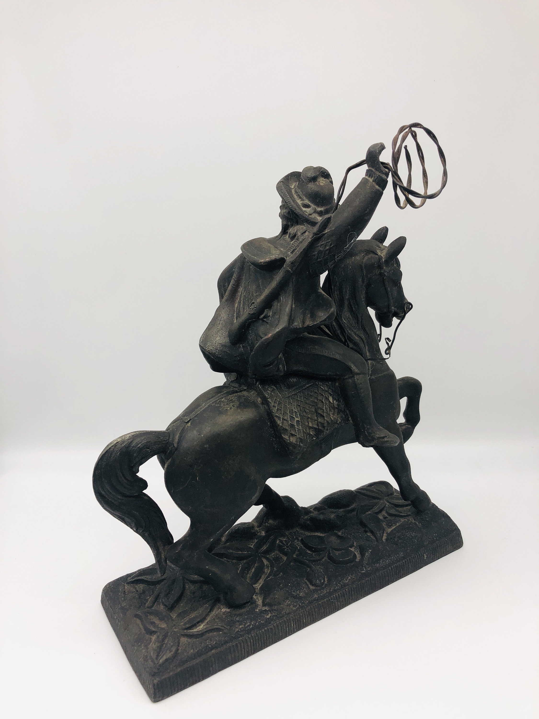 Antique Buffalo Bill Cody Wild West Statue, Cast Metal Spelter Statue ...