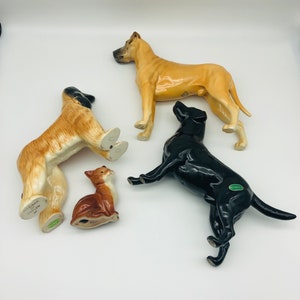 Vintage Beswick England Figurines, Great Dane, Labrador, Afghan Hound ...