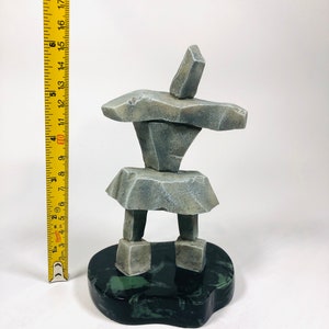 Vintage Inukshuk Stone on Green Marble Base, 6 Inches - Etsy