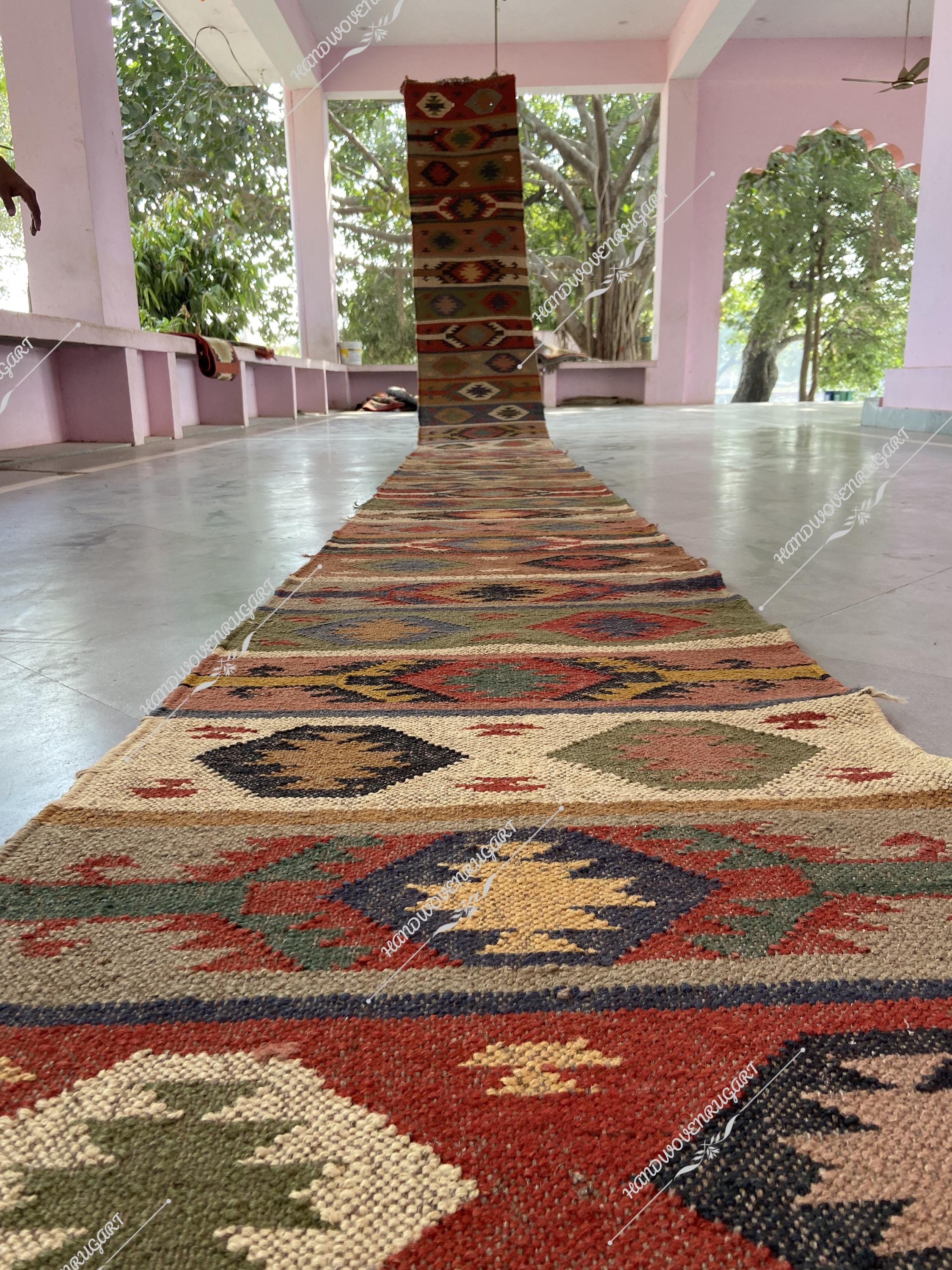 Handmade Wool Jute Rug, Navajo Kilim Rug, Aztec Rug, Accent Rug ...