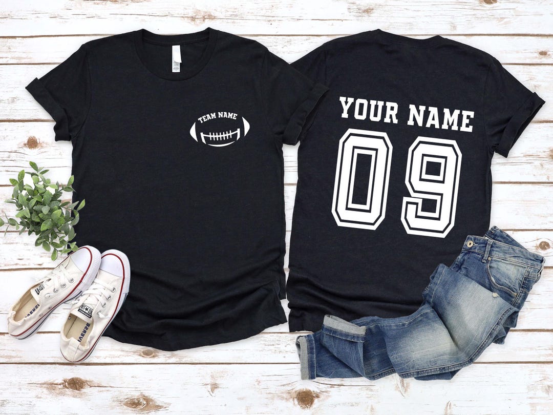 Custom Football T-shirt Front Back Name and Number,customized Football ...