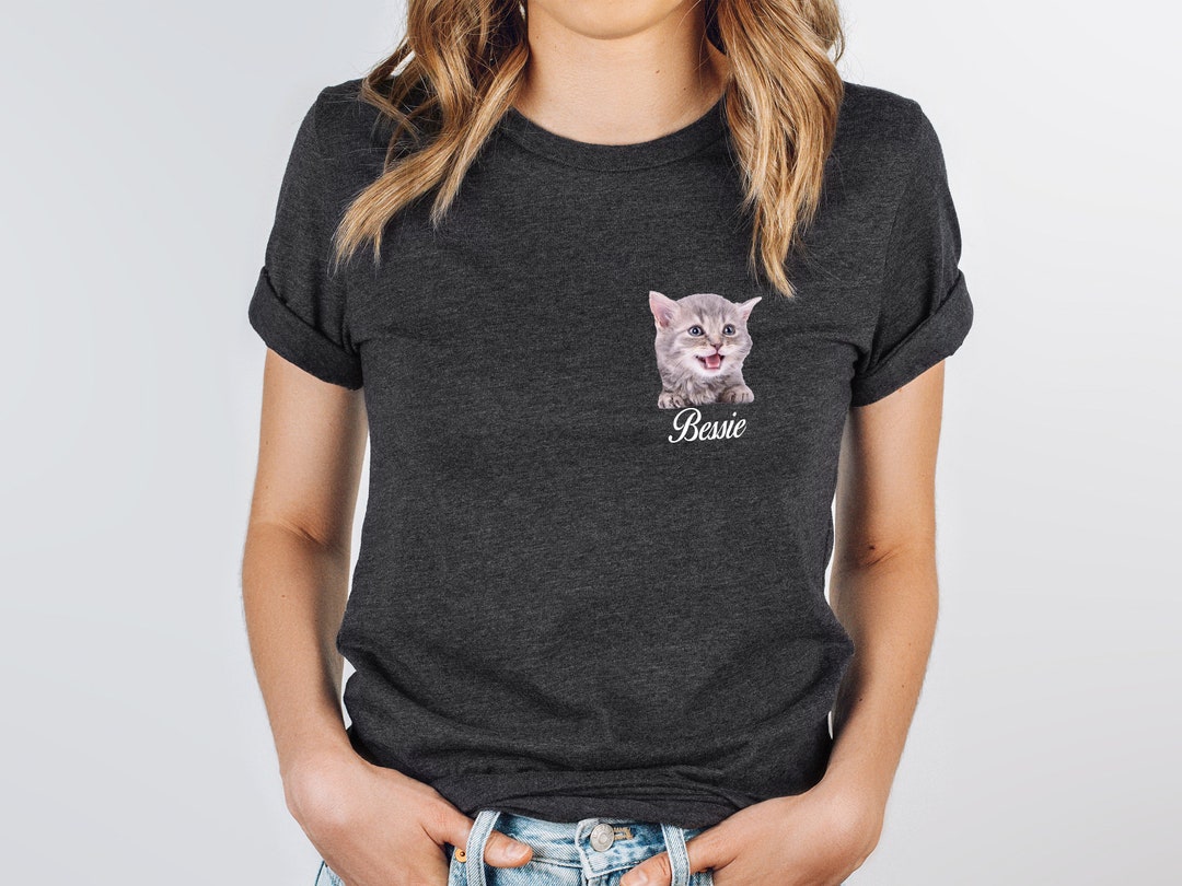 Custom Cat T-shirt, Personalized Cat Photo and Name T-shirt, Custom ...