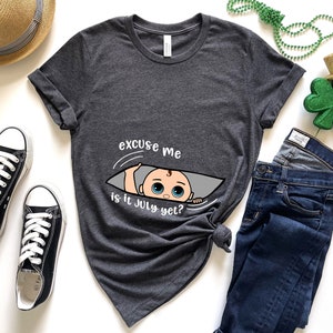 Pregnancy Announcement Shirt Excuse Me is It July Yet Custom - Etsy