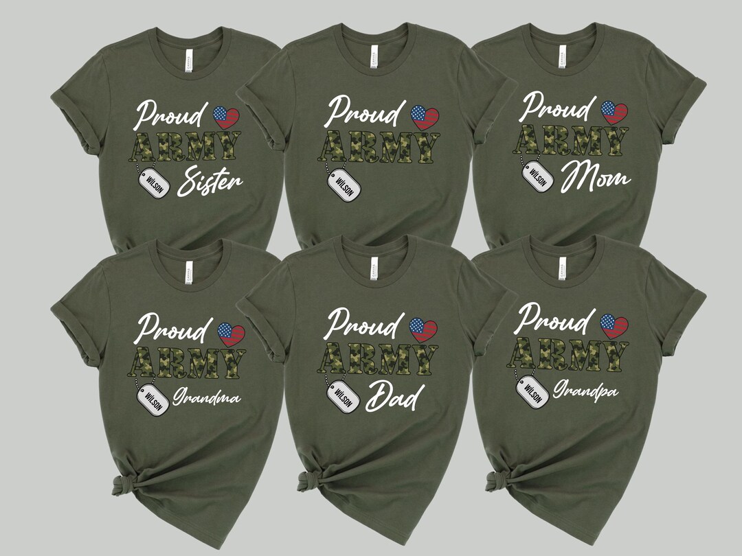 Proud Army Family Shirts, Cool USA Army Dad Custom T-shirt, Custom Army ...