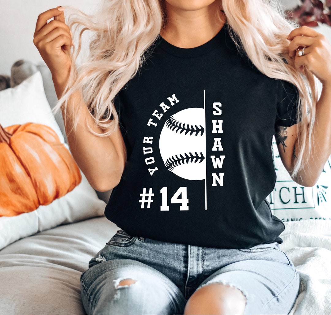 Custom Softball T-shirt, Personalized Softball Name Number Shirt ...
