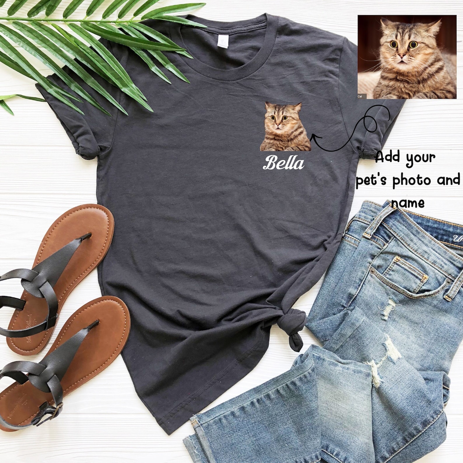 Custom Cat T-shirt,personalized Cat Photo and Name T-shirt,christmas ...