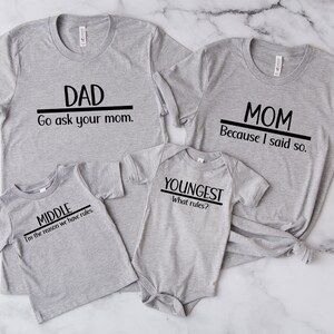 Funny Family Matching Shirts, Funny Family Outfits, Matching Family ...