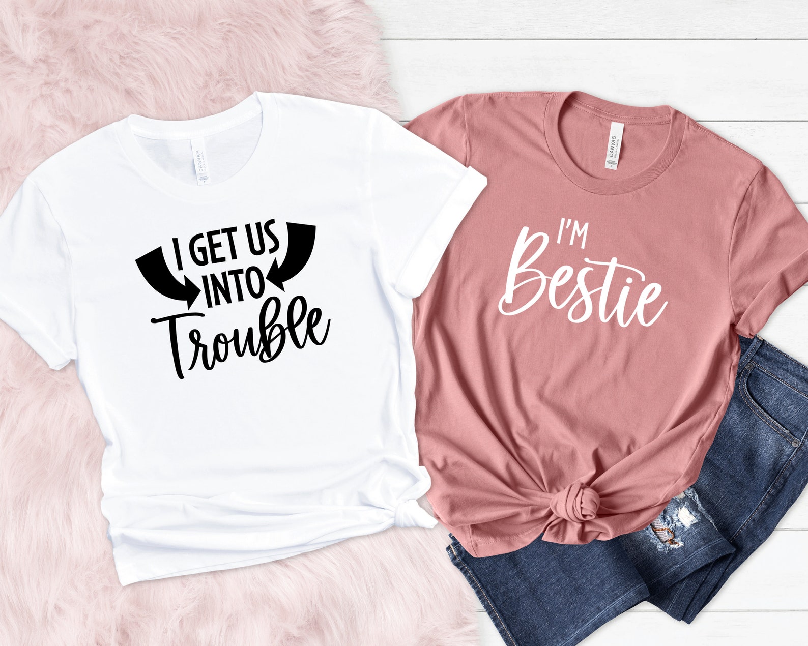 Funny Best Friends Matching Shirts BFF T-shirts Besties | Etsy