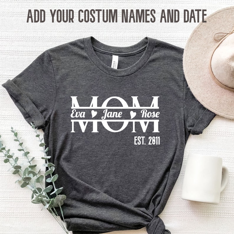 Custom Mom Shirt, Personalized Mom Shirt With Kids Names, Custom Mother ...