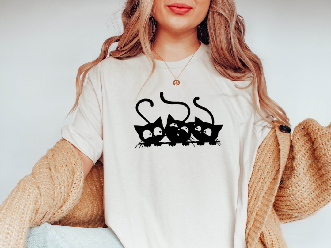 Black Cats T-shirt, Cute Black Kittens T-shirt, Cat Lover Shirt, Animal ...