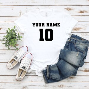 Custom Sports T Shirt Front and Back,custom Name and Number Shirt ...