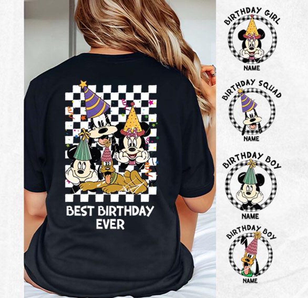 Custom Disney Character Birthday Girl Boy T-shirts, Disney Birthday ...