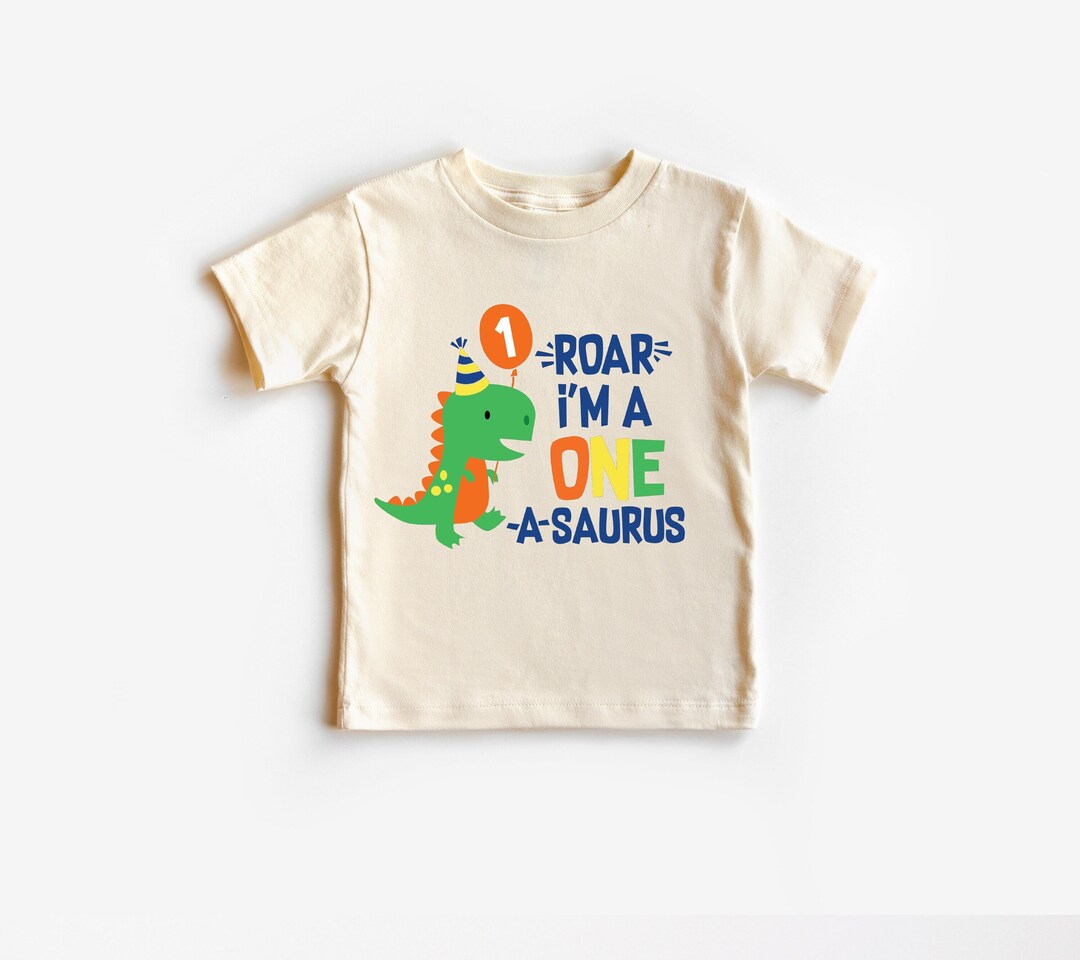 Roar I One A-saurus Birthday T-shirt, Babysaurus T-shirt, Baby Saurus ...