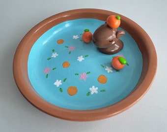 Strawberry Cake Picnic Clay Trinket Tray, Jewelry Dish - Etsy UK