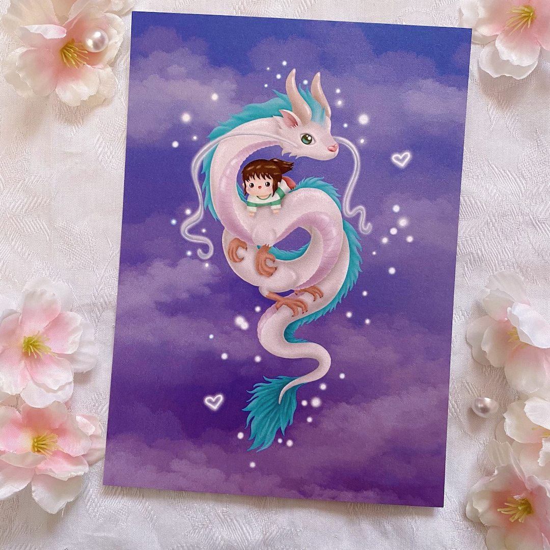 Anime Dragon and Girl| Cute Art Prints - Etsy