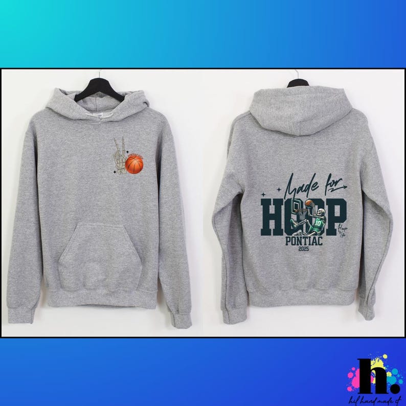 Custom Basketball Hoodie, Skeleton Hoops Sweatshirt for Boys & Girls ...