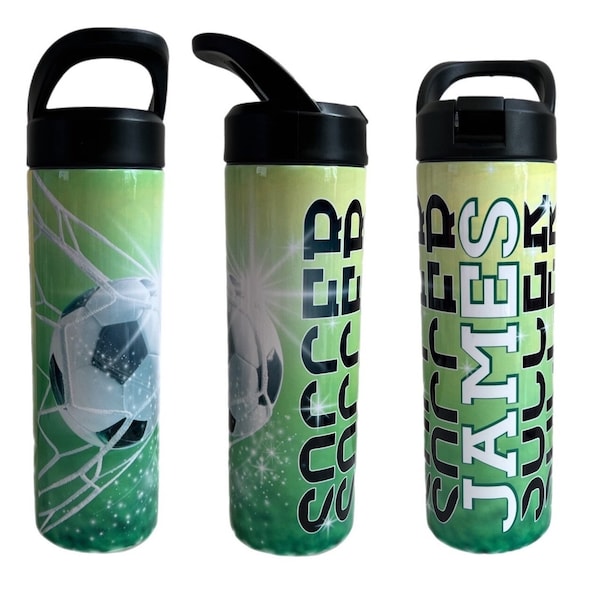Soccer Water Bottle - Etsy