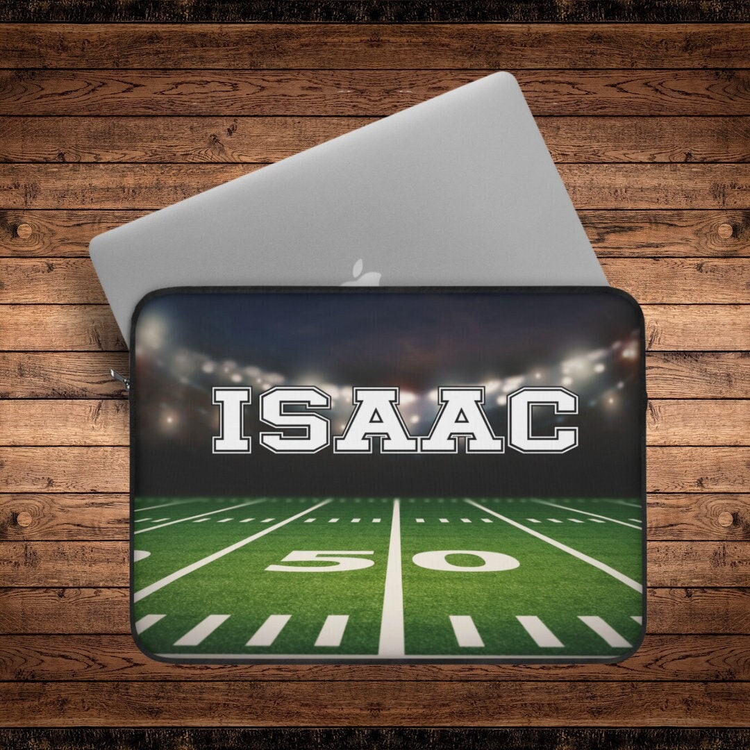 Football Laptop Sleeve, Personalized Computer Case W/ Zipper. Football ...