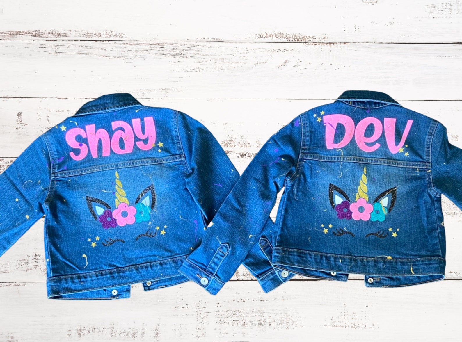 Girls Unicorn Jean Jacket Personalized Denim Coat for - Etsy